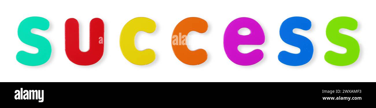 Success word in coloured magnetic letters Stock Photo - Alamy
