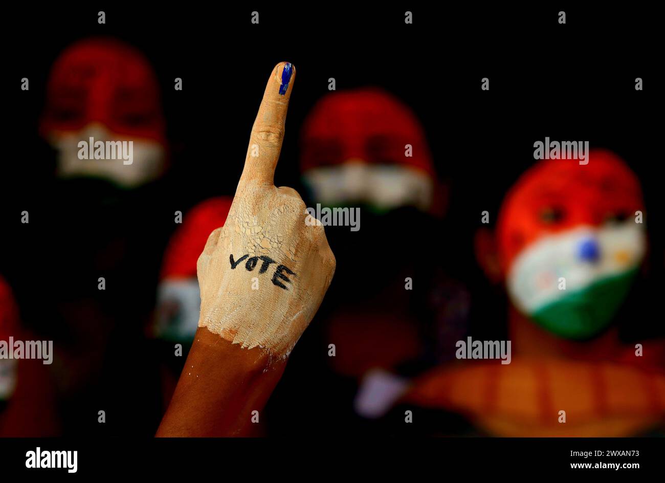 Chennai, India. 29th Mar, 2024. An Indian Girl showing the power of ...