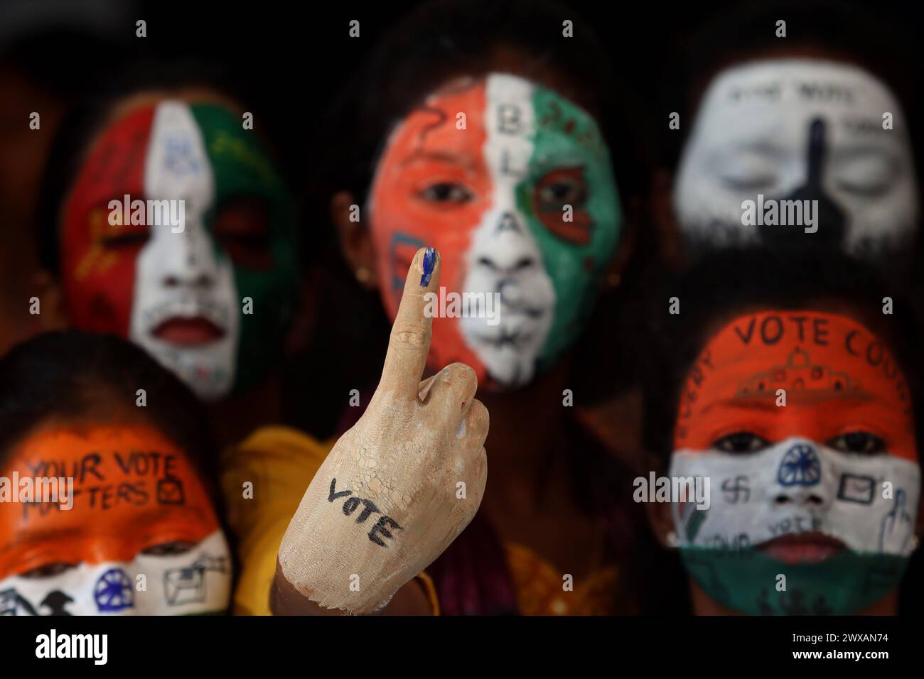 Chennai, India. 29th Mar, 2024. An Indian Girl showing the power of ...