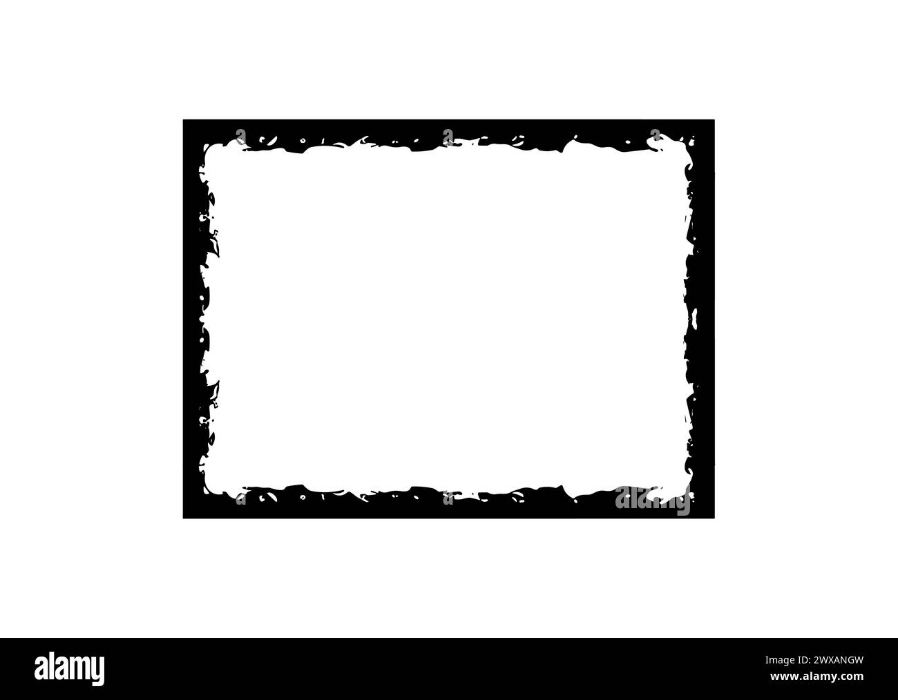 Grunge frame brush square border vector stroke paint. Texture black ...