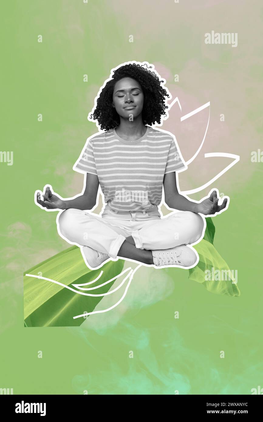 3D photo collage trend artwork composite sketch image of young keep ...