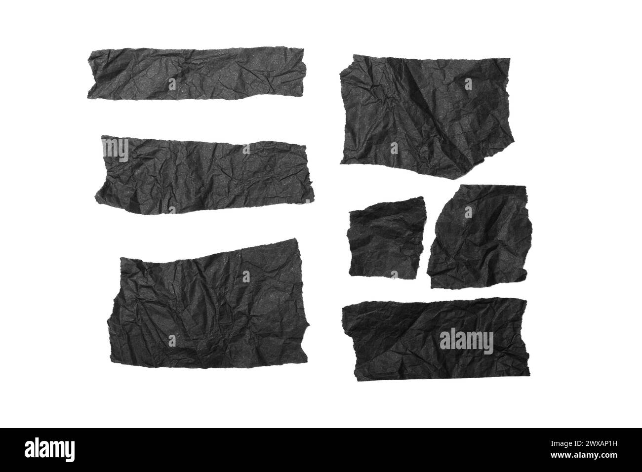 Crumpled sheet black parchment Cut Out Stock Images & Pictures - Alamy