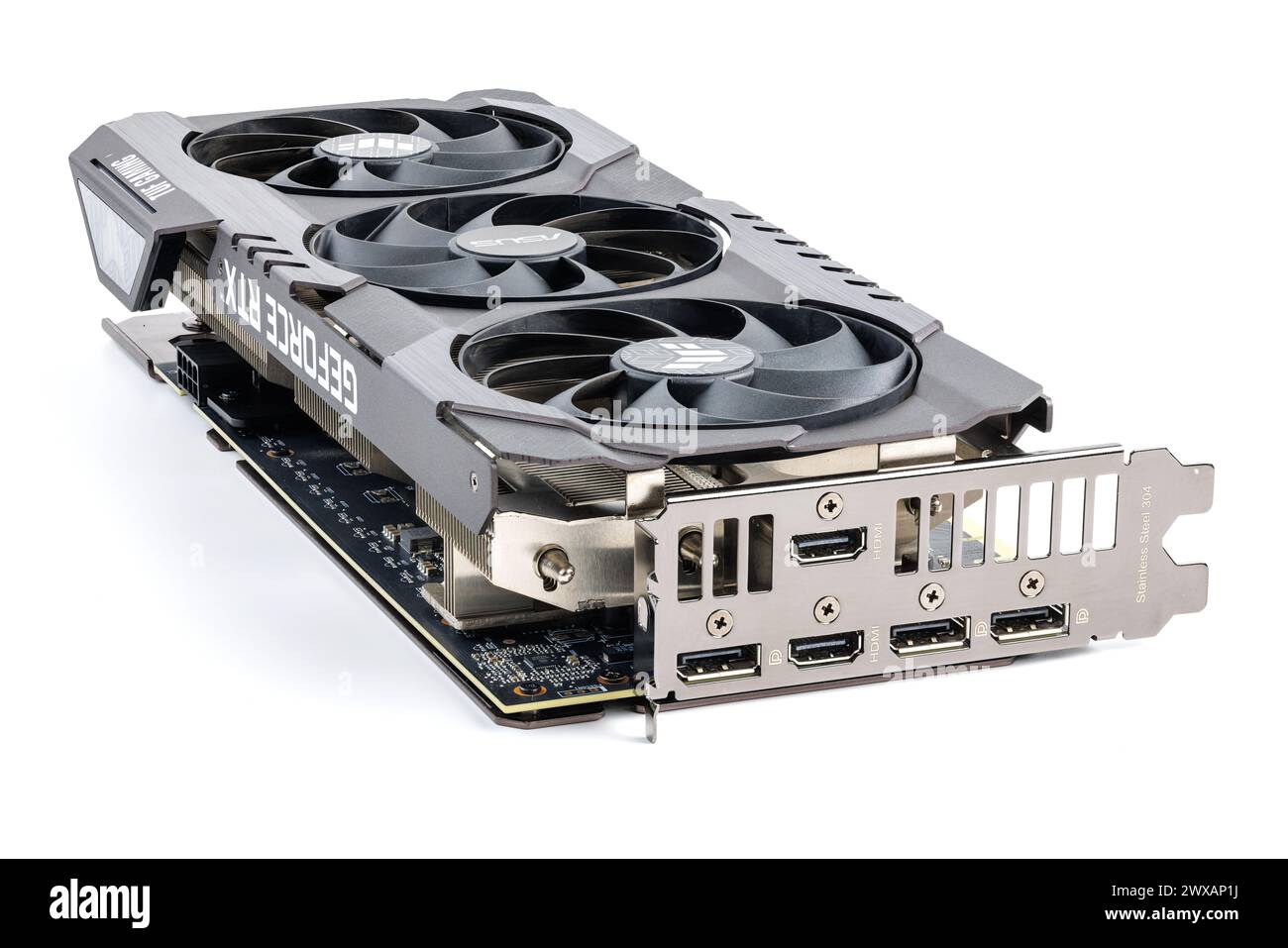 NVIDIA RTX 3060 OC 12g TUF Gaming graphics card on white background ...