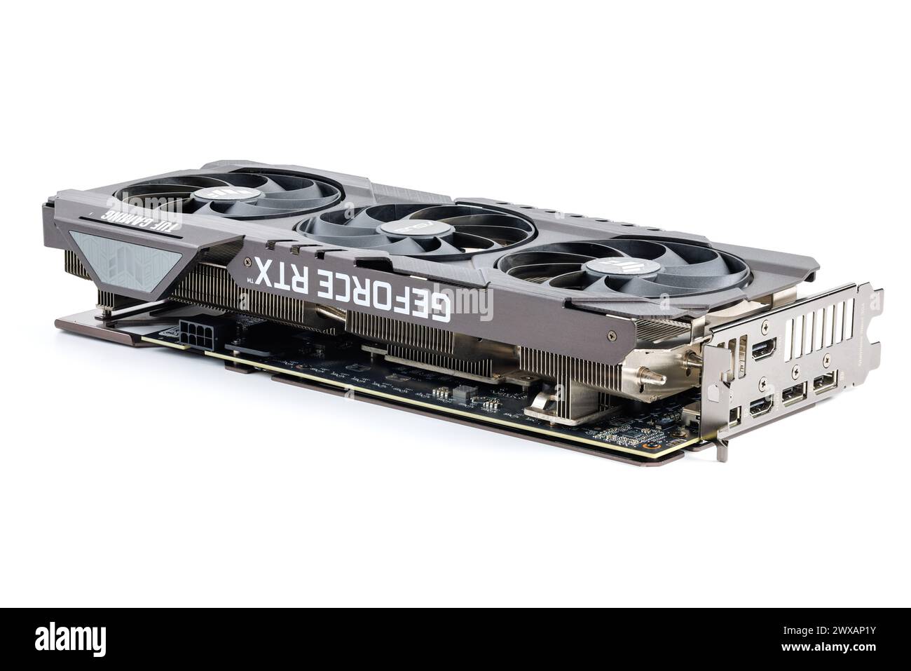 NVIDIA RTX 3060 OC 12g TUF Gaming graphics card on white background ...