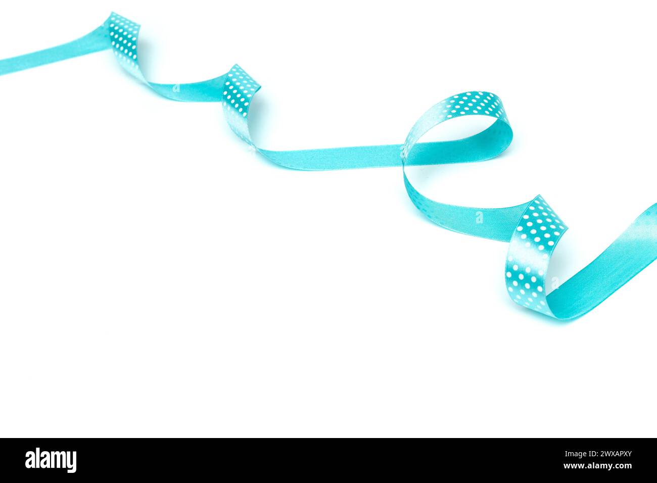 Shiny blue ribbon isolated on white Stock Photo - Alamy