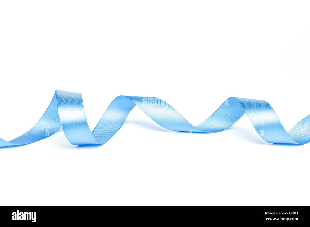 Shiny blue ribbon isolated on white Stock Photo - Alamy