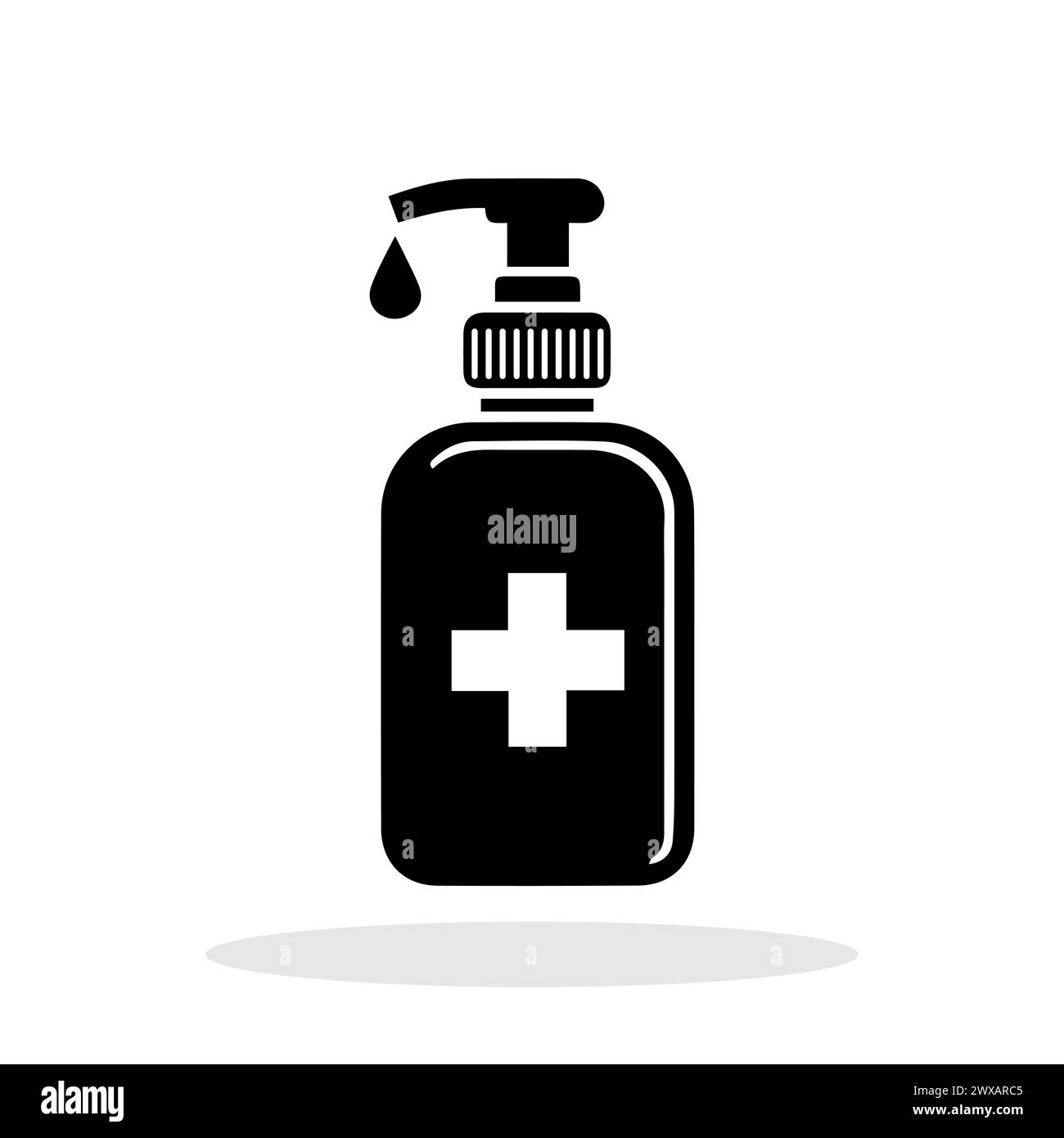 Liquid soap bottle icon. Hand gel icon. Black body soap icon isolated ...