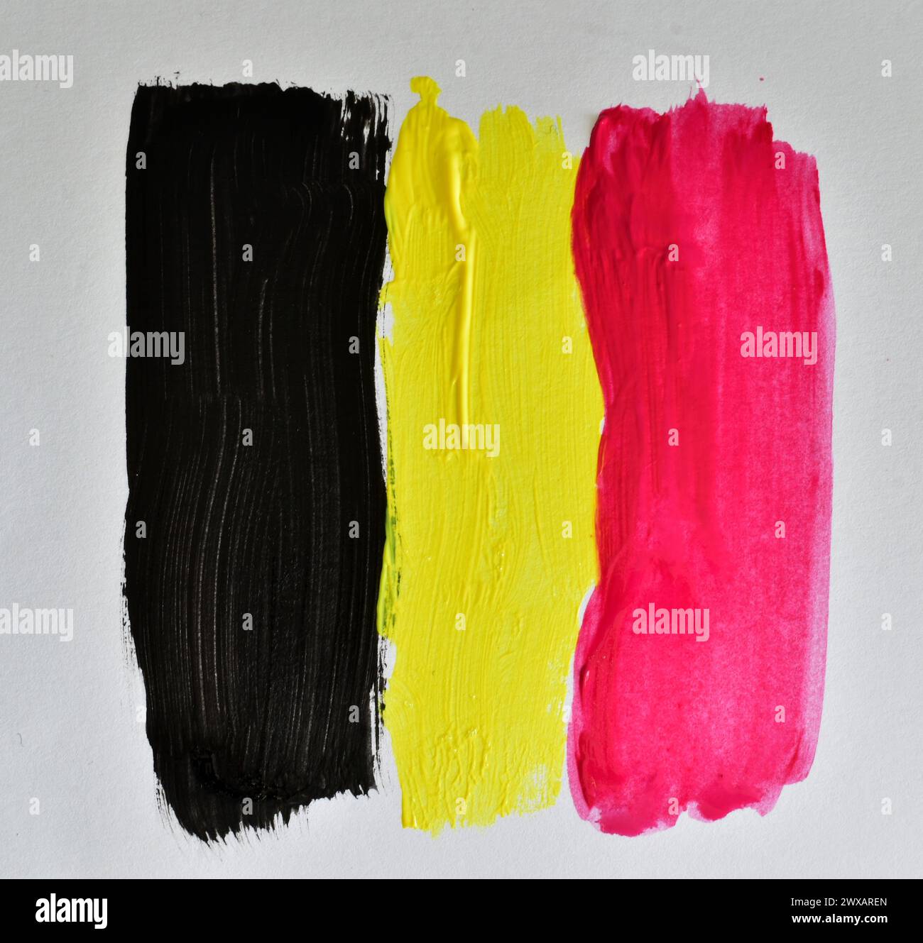 Drawn vertically with watercolors, three lines on a white background ...