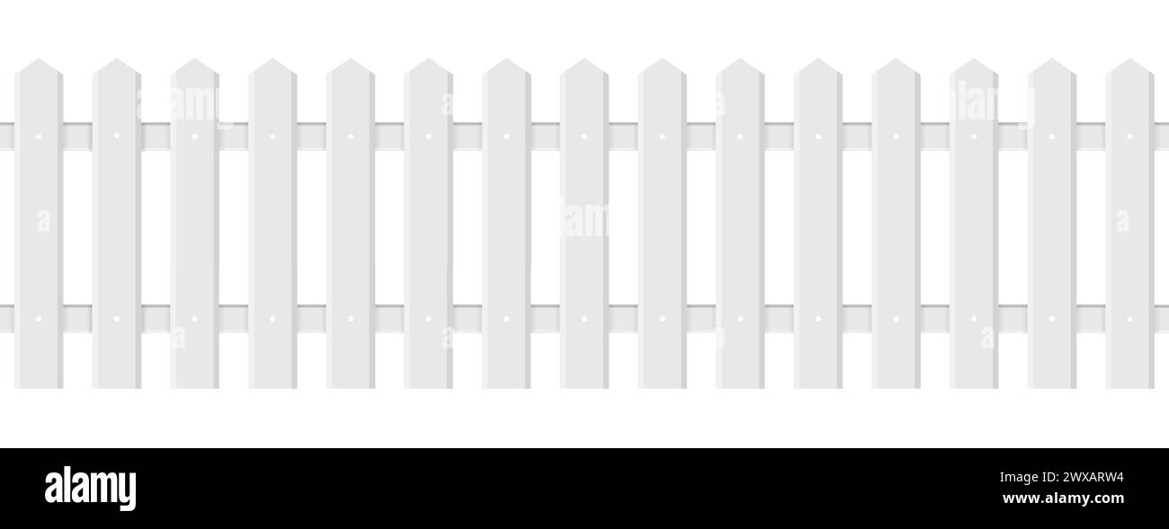 Seamless simple vector illustration of picket fence. For design Stock ...