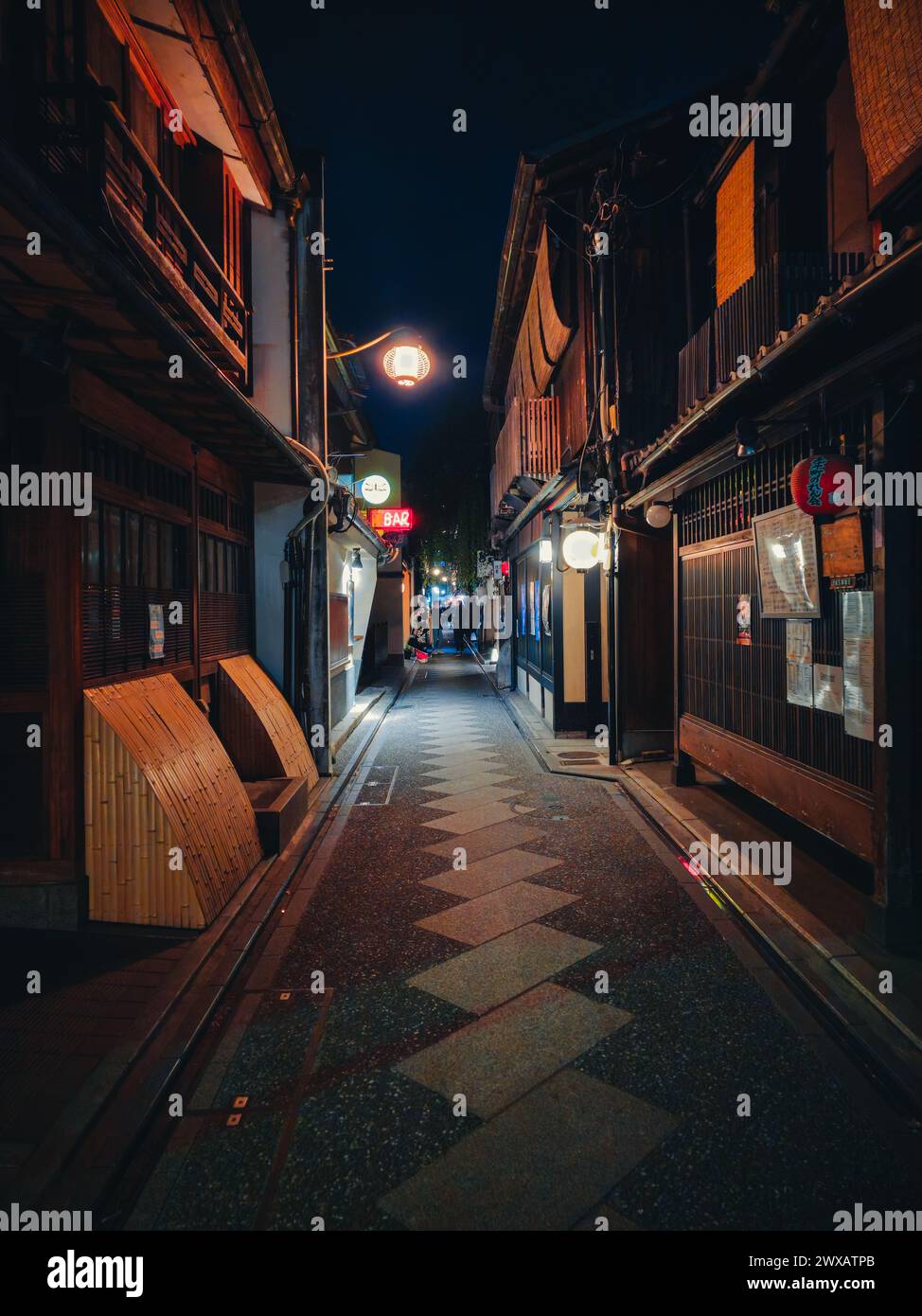 Dark Street Empty In Tokyo Stock Photo - Alamy