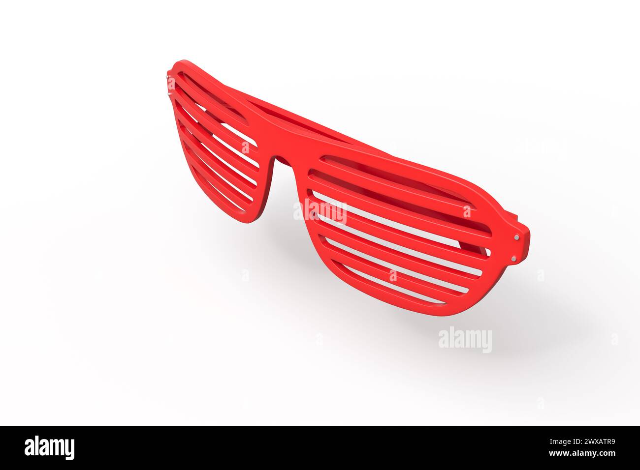 Red shutter shades with a side view on white Stock Photo - Alamy