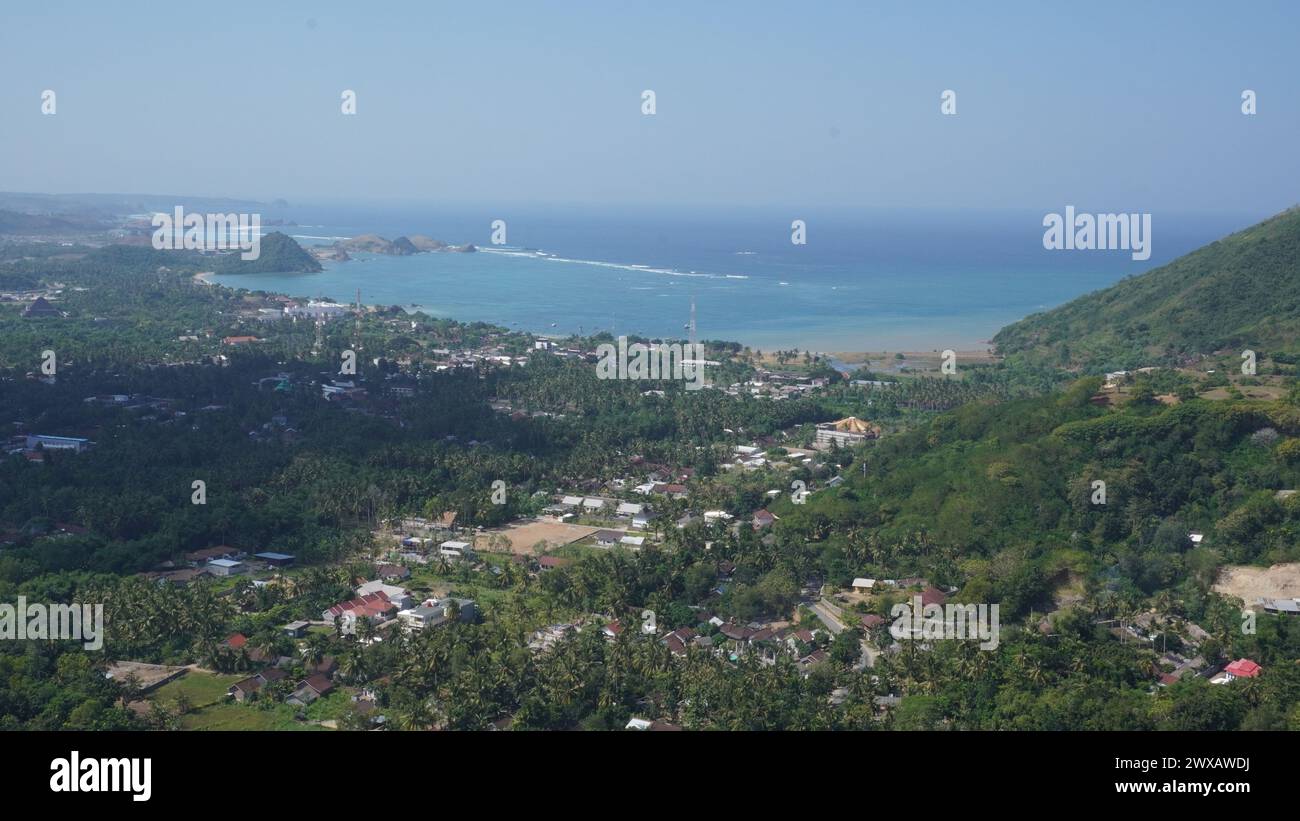 The view of the city of Central Lombok from above that can be seen with ...