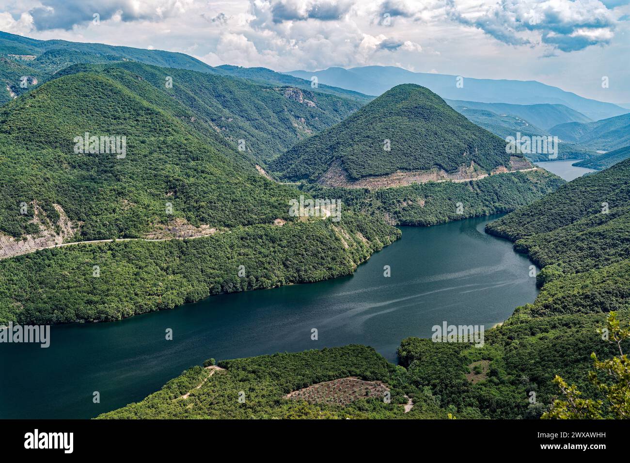 View of the Haliacmon river in Macedonia, Greece Stock Photo - Alamy