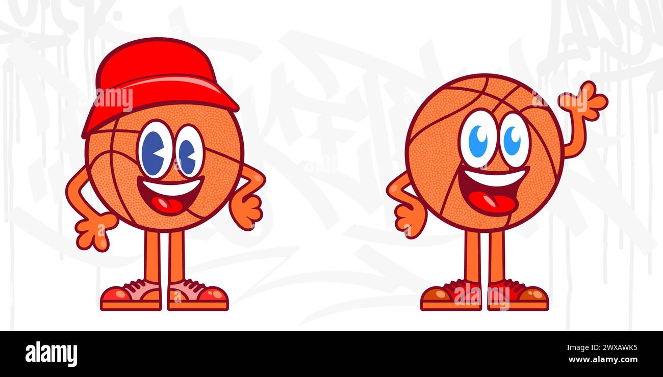 Cool Urban Street Art Graffiti Style Basketball Cartoon Mascot ...