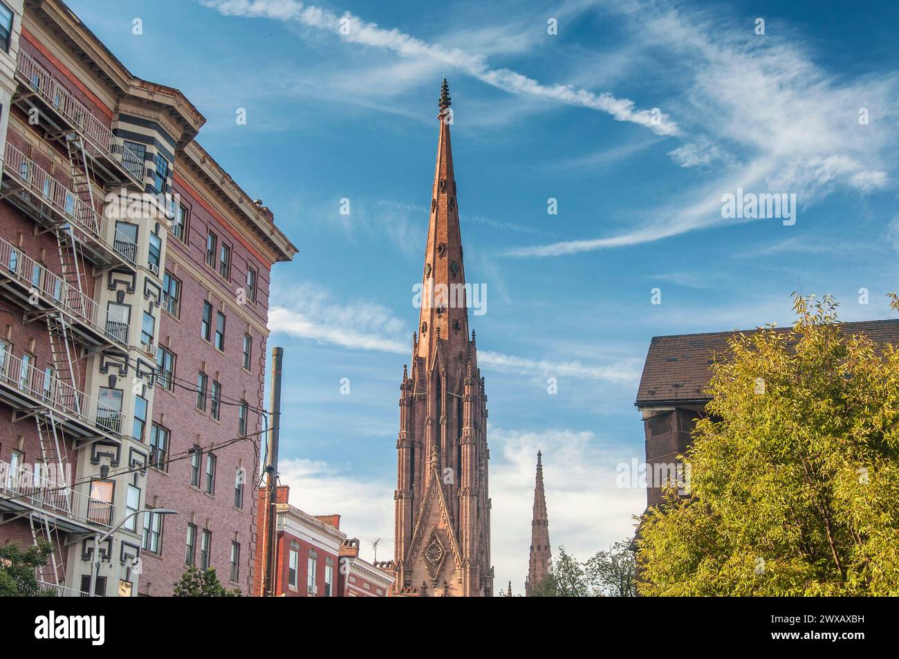 The historic gothic first and Franklin Presbyterian church in the mount ...
