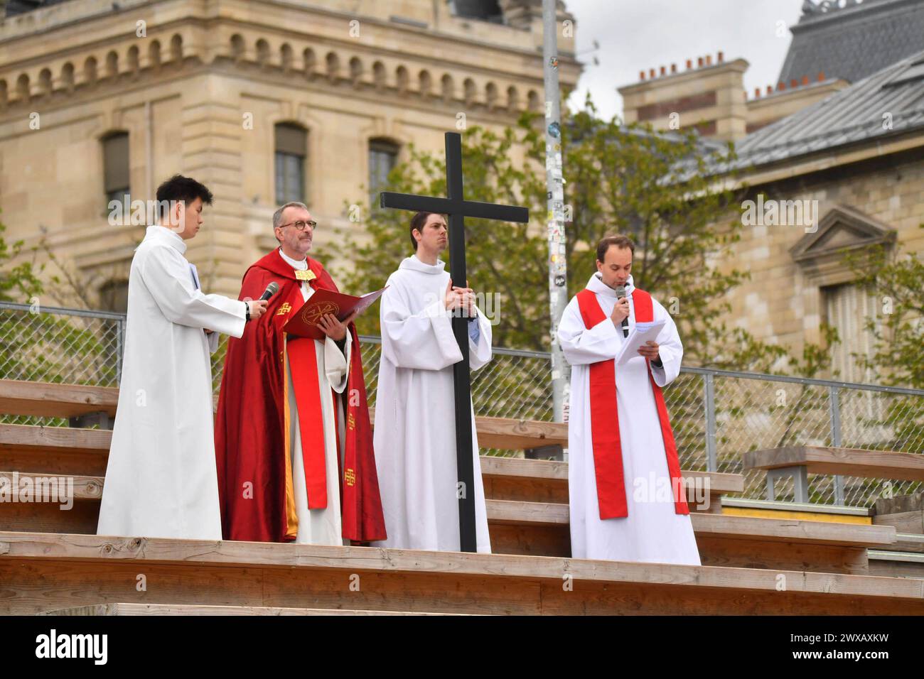 Monsignor Olivier Ribadeau-Dumas, rector of Notre Dame De Paris during ...