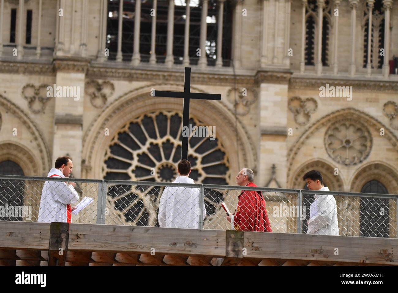 Monsignor Olivier Ribadeau-Dumas, rector of Notre Dame De Paris during ...