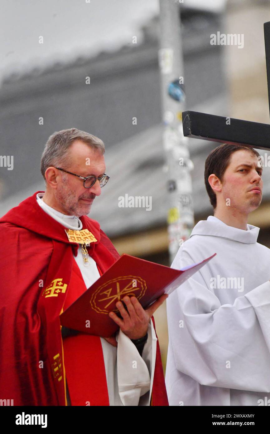 Monsignor Olivier Ribadeau-Dumas, rector of Notre Dame De Paris during ...