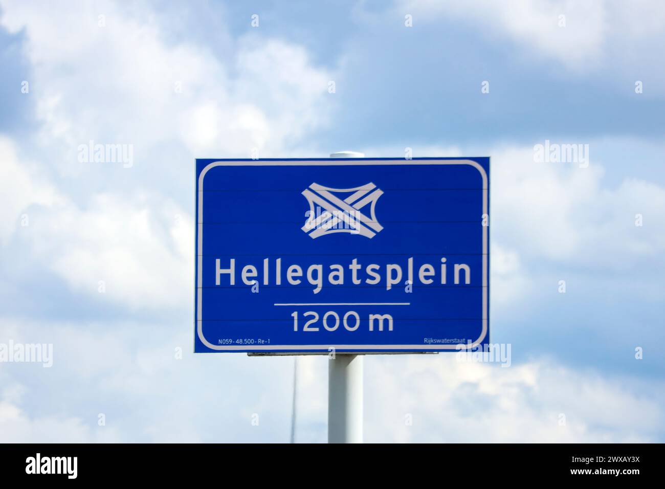 Traffic sign on N59 towards Hellegatsplein interchange as connection on ...