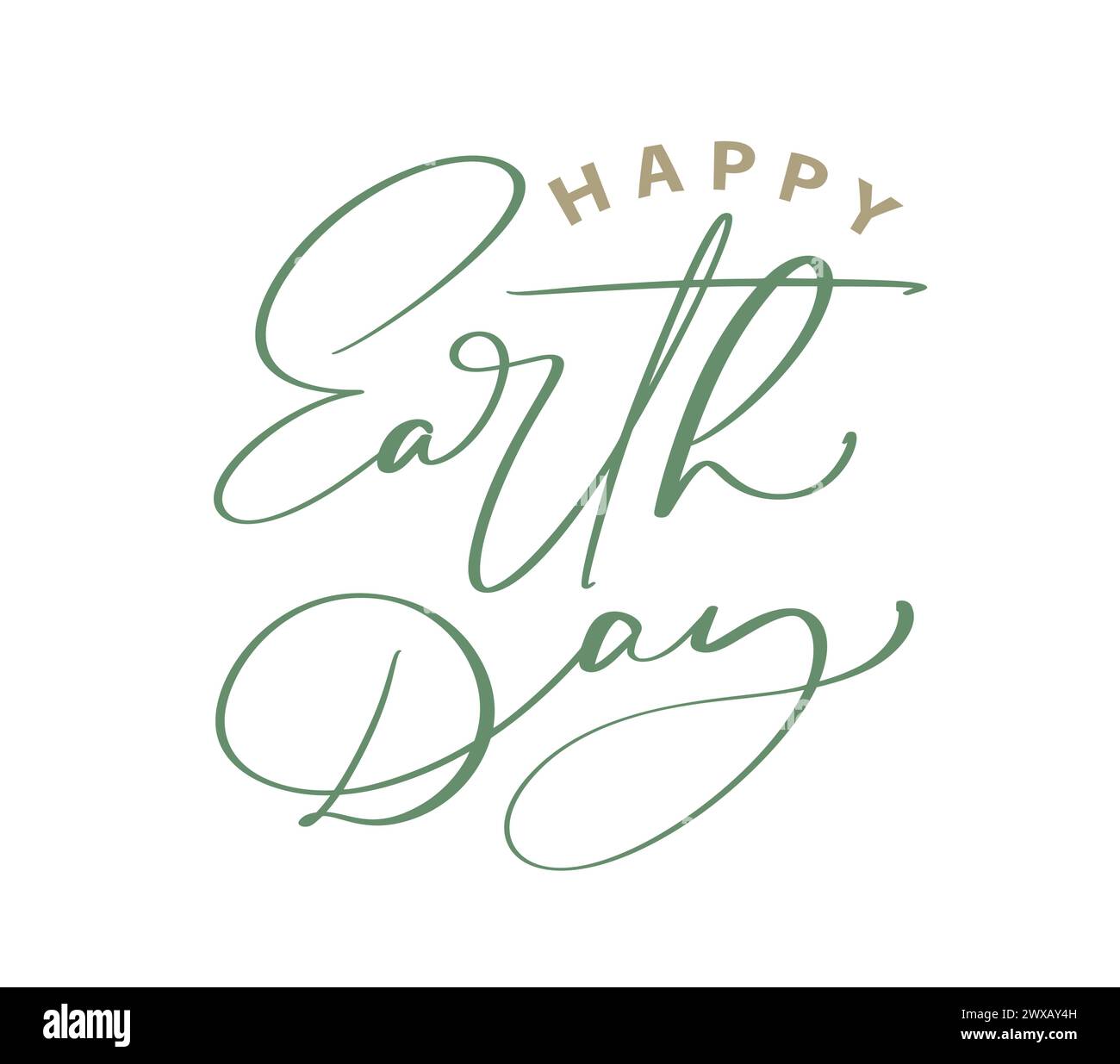 Happy Earth Day handwritten lettering text logo. Typography ...