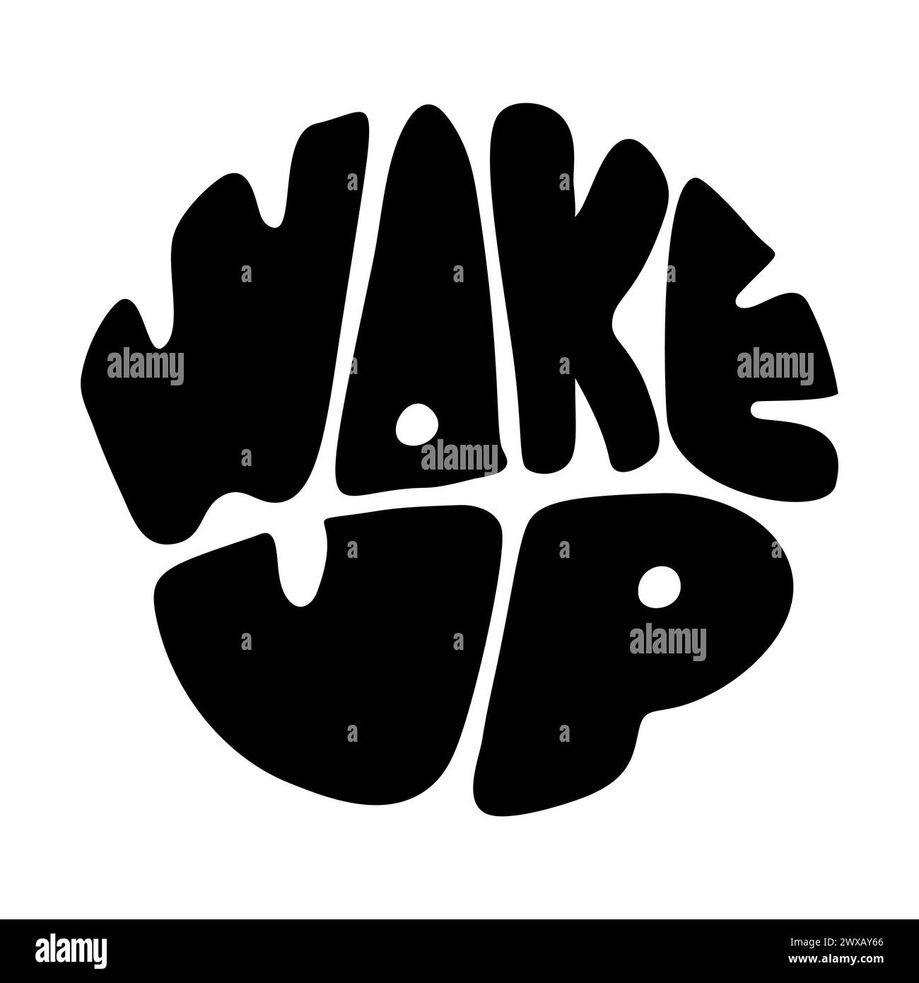 Wake Up black text. Modern morning motivation calligraphy. Hand ...