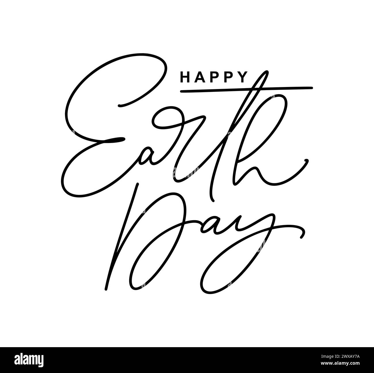 Happy Earth Day handwritten lettering text logo. Typography ...