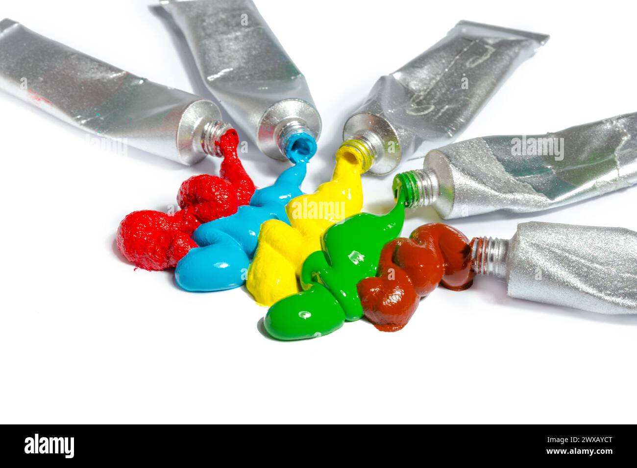 paint in tubes isolated on white Stock Photo - Alamy