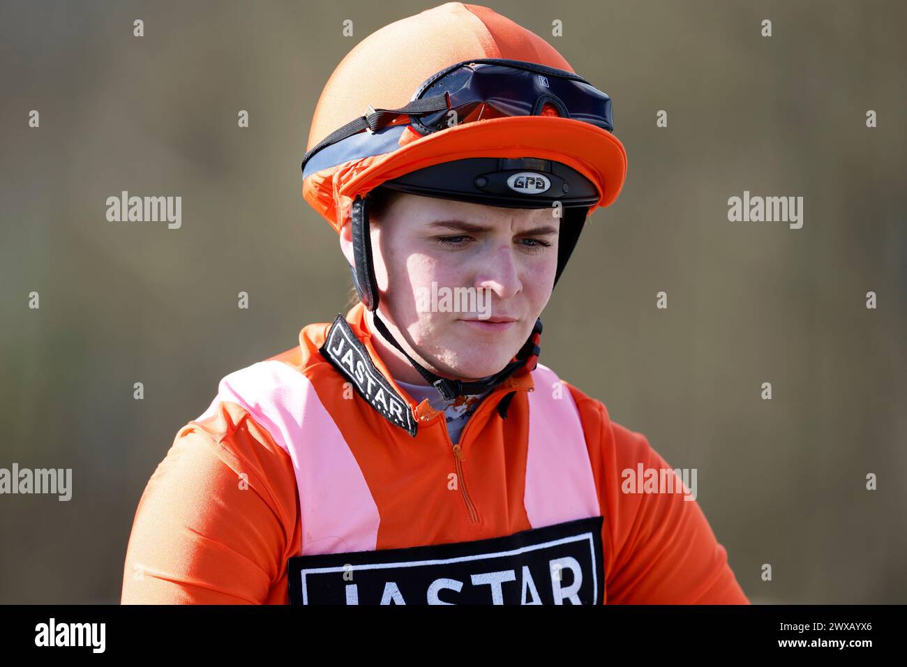 Jockey Laura Pearson at Newcastle Racecourse, Newcastle upon Tyne ...