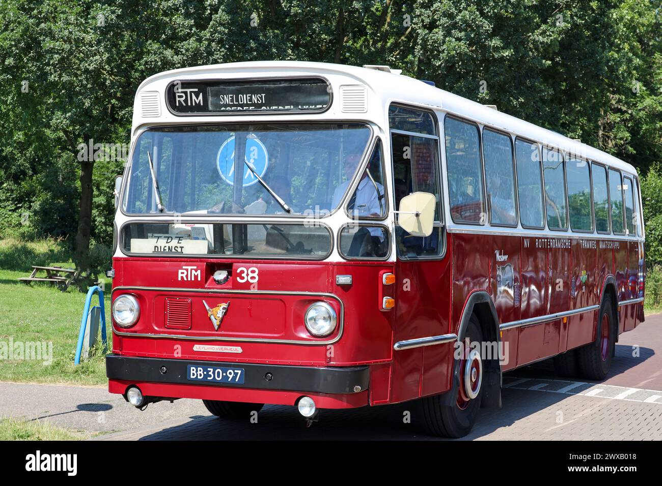 Historic RTM regional bus at a gathering in Capeller the netherlands ...
