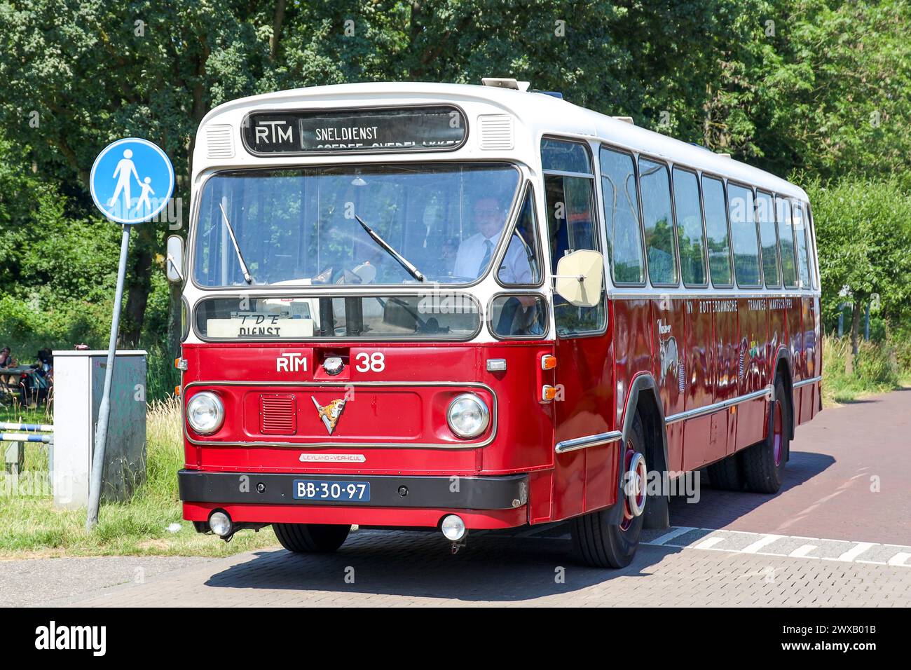 Historic RTM regional bus at a gathering in Capeller the netherlands ...