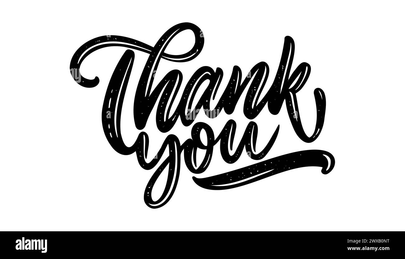 Thank You handwritten inscription. Hand drawn lettering. Thank You calligraphy. Thank you card ...