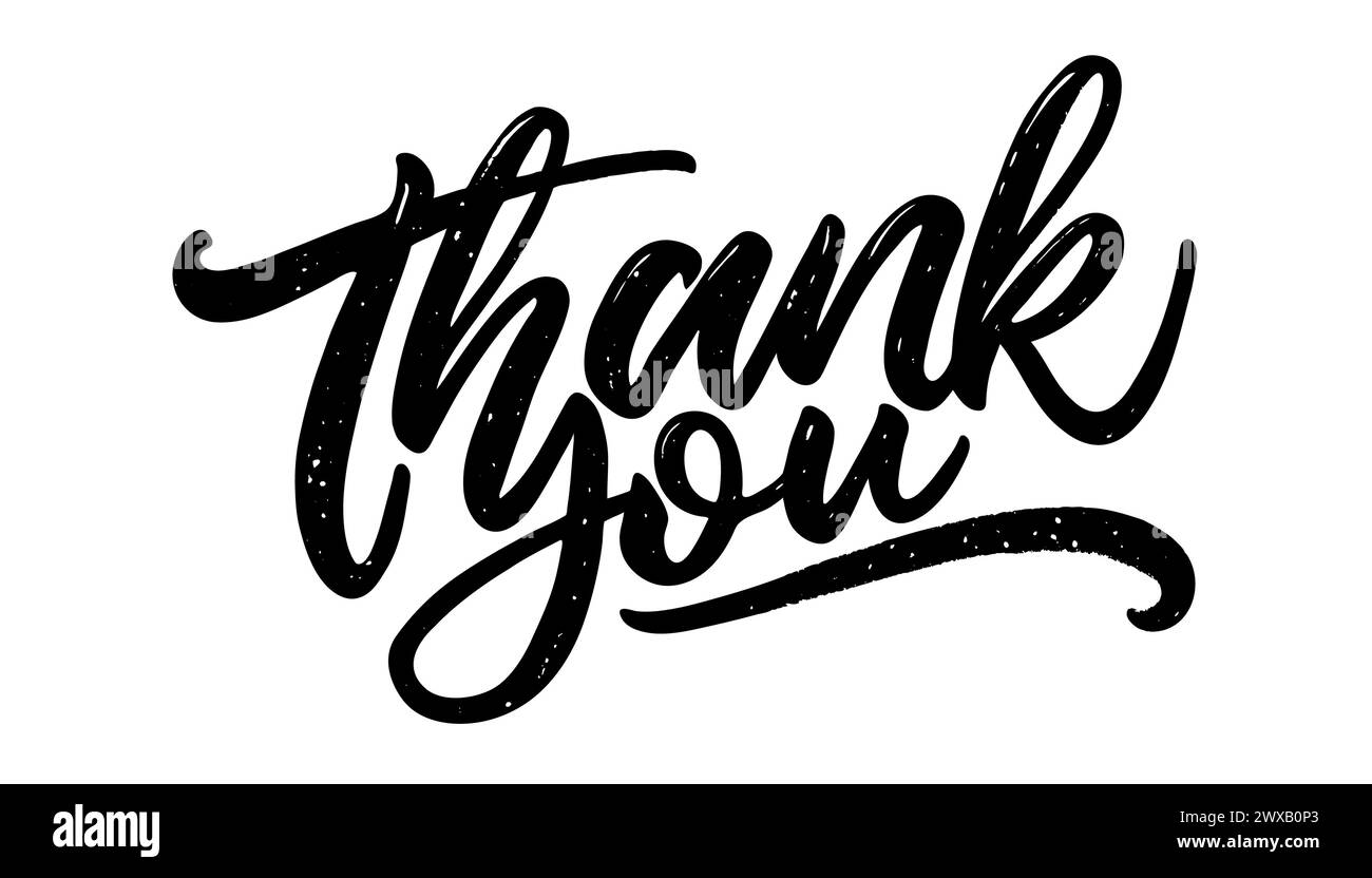 Thank You handwritten inscription. Hand drawn lettering. Thank You calligraphy. Thank you card ...