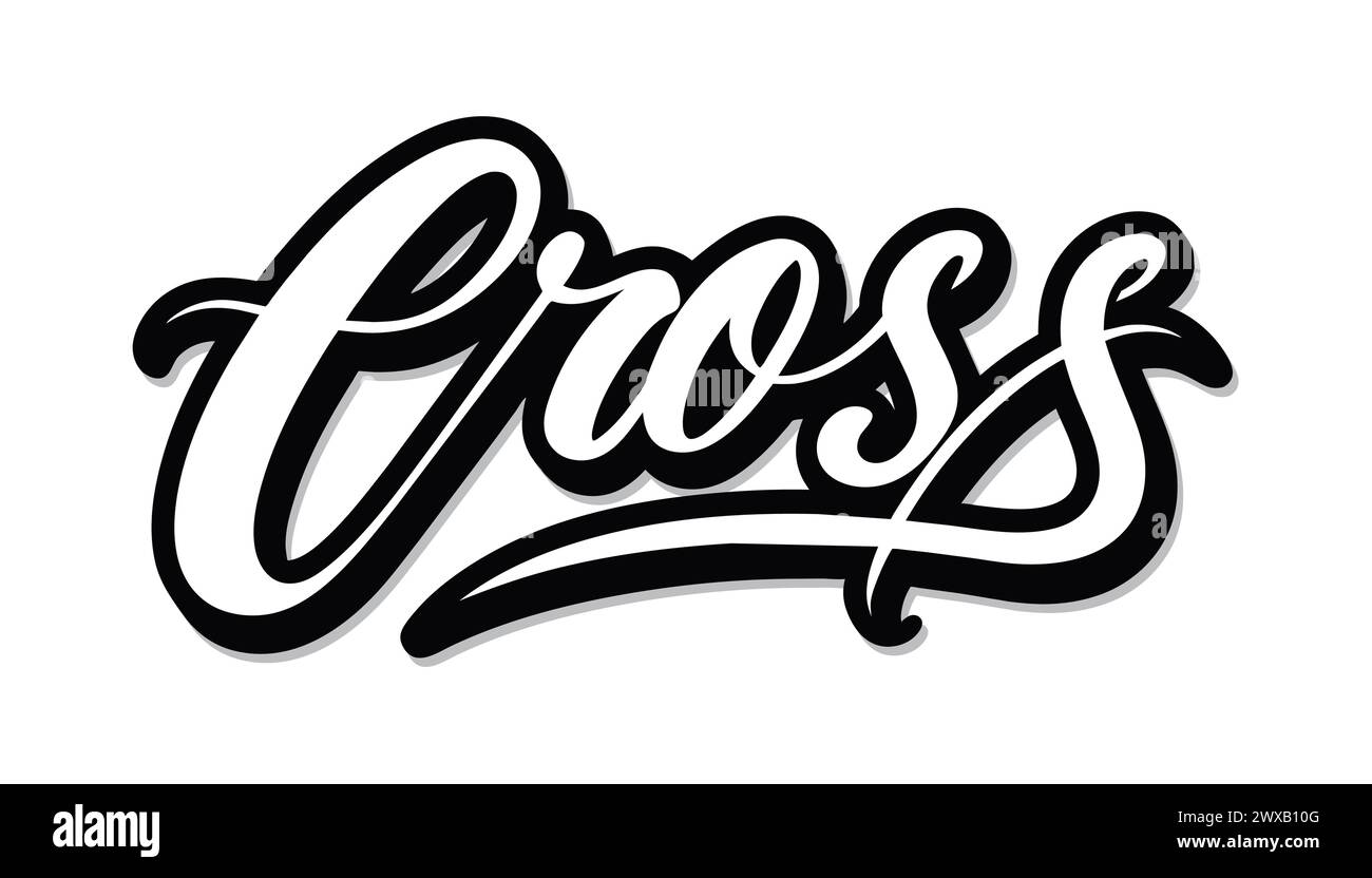 Cross - calligraphic inscription on a white background. Vector ...
