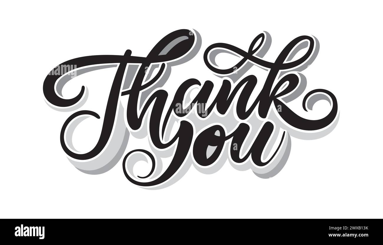 Thank You handwritten inscription. Hand drawn lettering. Thank You calligraphy. Thank you card ...