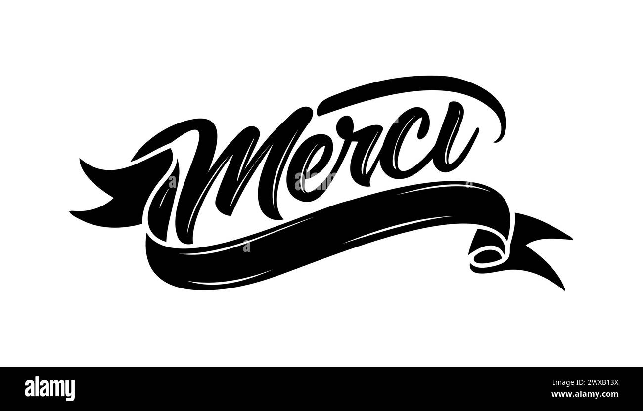 Mercy is a French phrase. Inspirational calligraphy text. Sketch hand ...