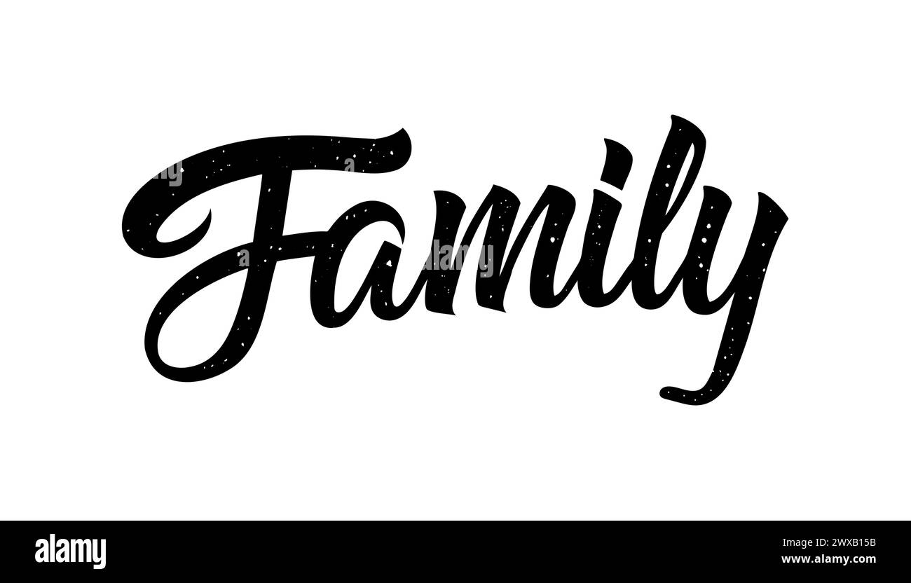 Family calligraphic inscription with smooth lines. Minimalistic hand ...