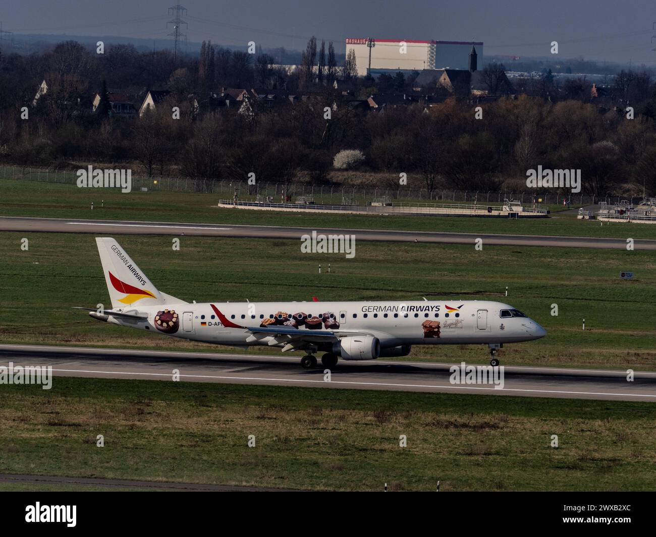 Auf dieser Embraer E190 der German Airways macht die ebenfalls zur ...