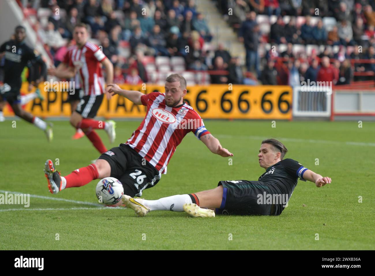 Exeter, England. 29th Mar 2024. George Dobson of Charlton Athletic ...