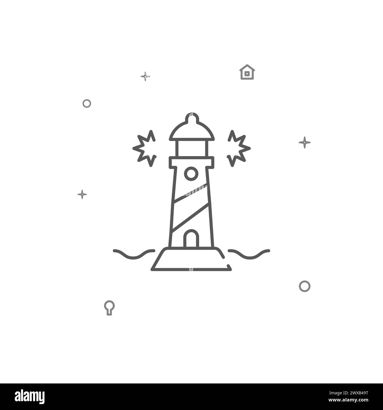 Lighthouse, seashore simple vector line icon. Symbol, pictogram, sign ...