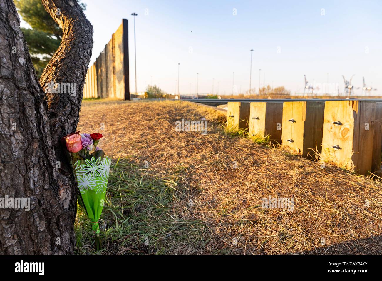 Dundalk, United States. 29th Mar, 2024. A makeshift memorial for ...