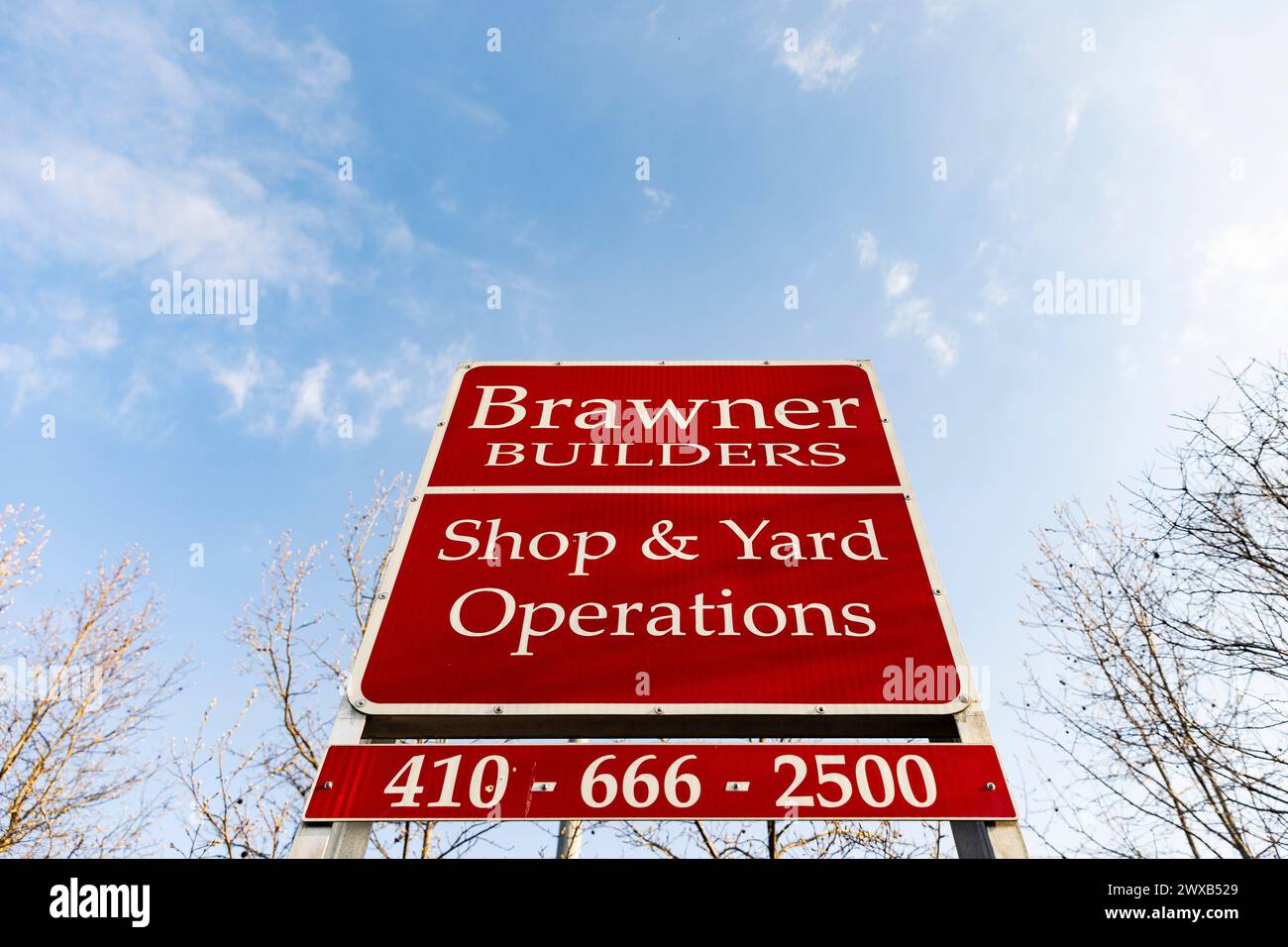 Dundalk, United States. 29th Mar, 2024. Signage outside the Brawner ...