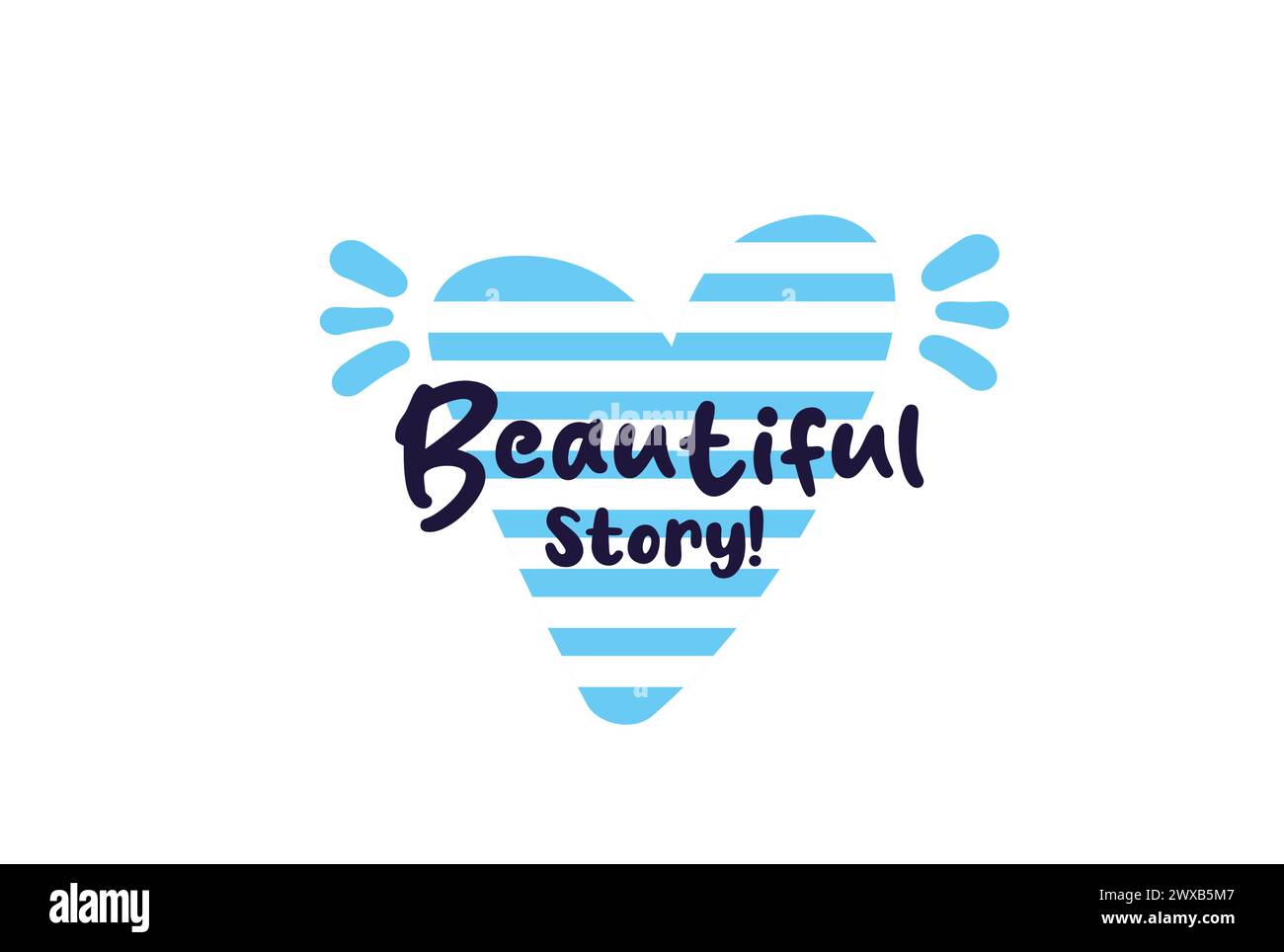 Beautiful story sign, label, sticker, text design with blue marine ...