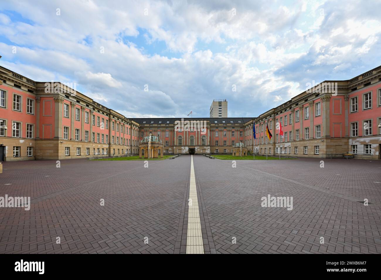 Wide view of facade of Fortunaportal parliament building Stock Photo ...