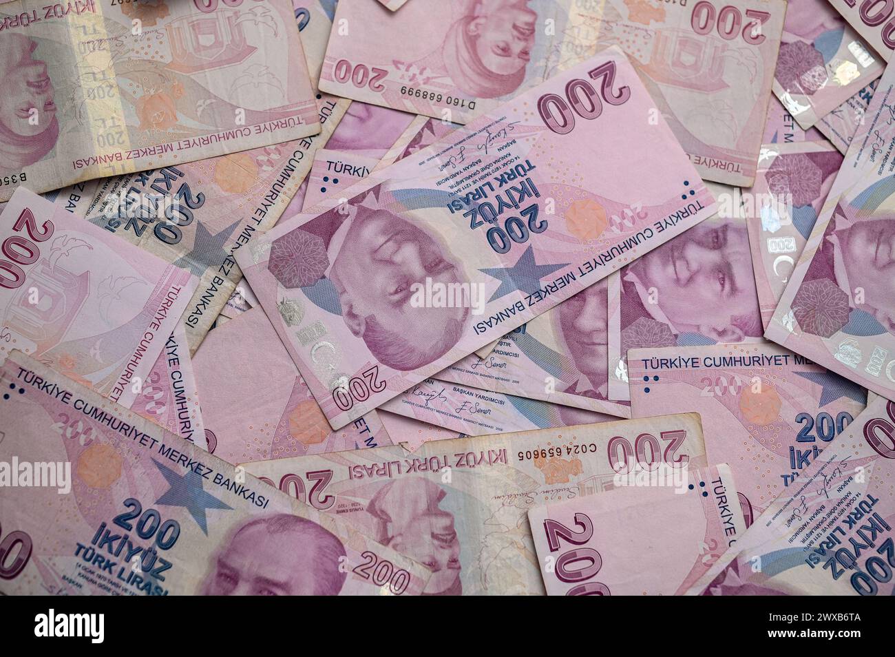 Turkish lira background. Turkish money. 200tl banknotes. Banner for the ...
