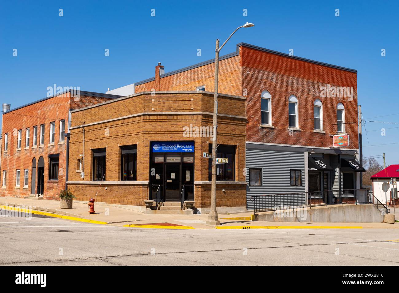 Pecatonica, Illinois - United States - March 28th, 2024: Building and ...