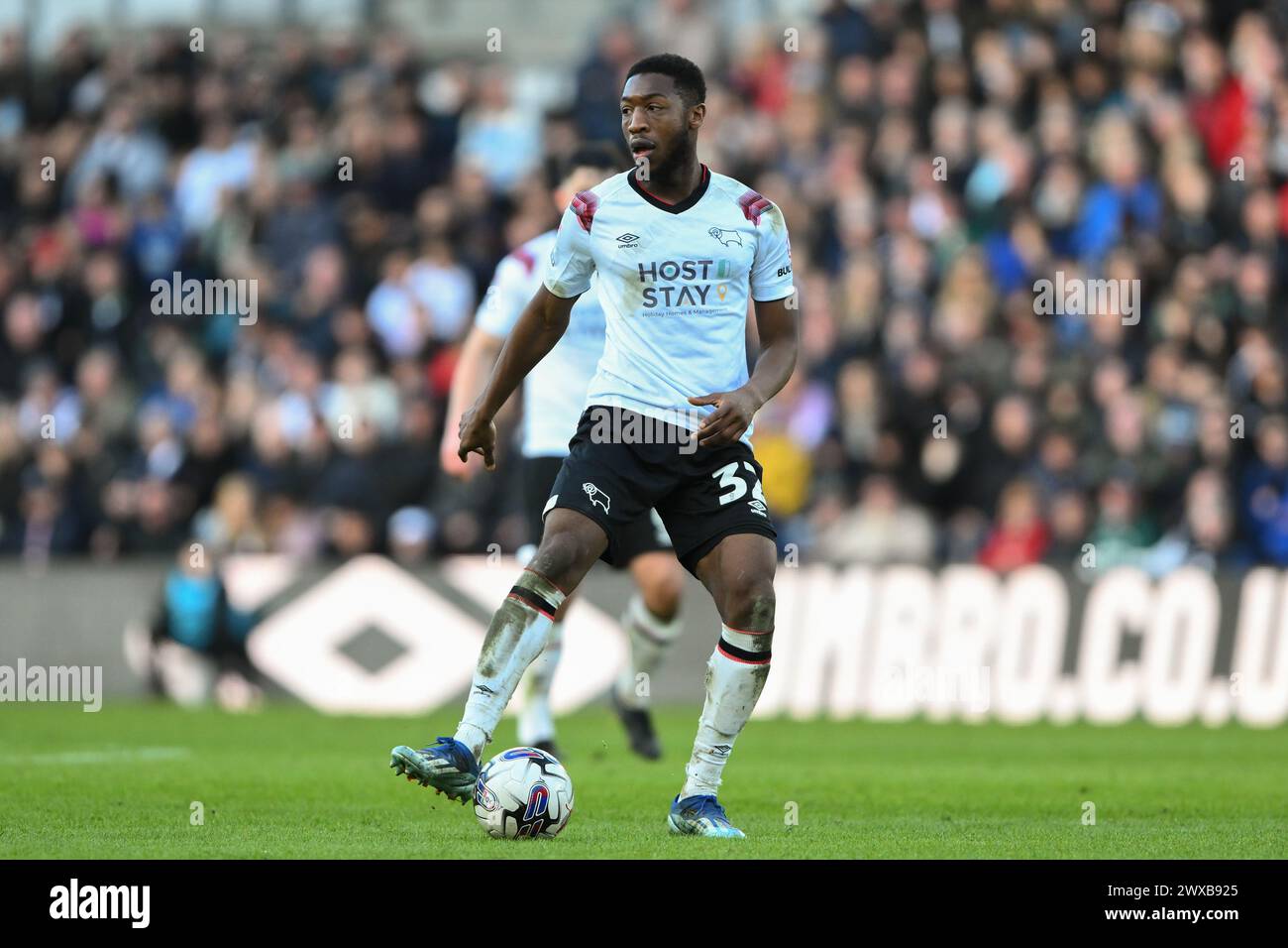 Ebou Adams of Derby County during the Sky Bet League 1 match between ...