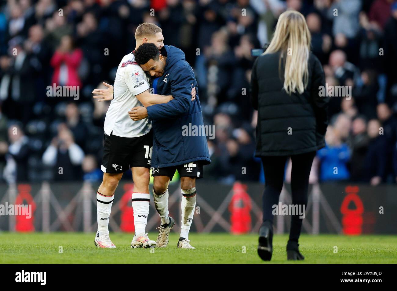 Derby County's Martyn Waghorn (left) and Korey Smith celebrate ...