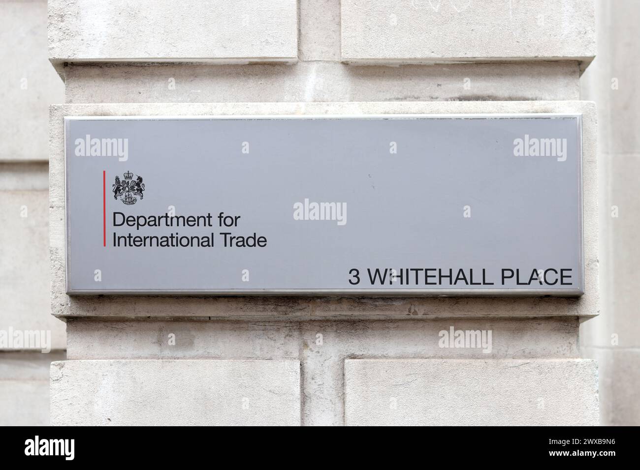 Sign of Department for International Trade in London, UK Stock Photo ...