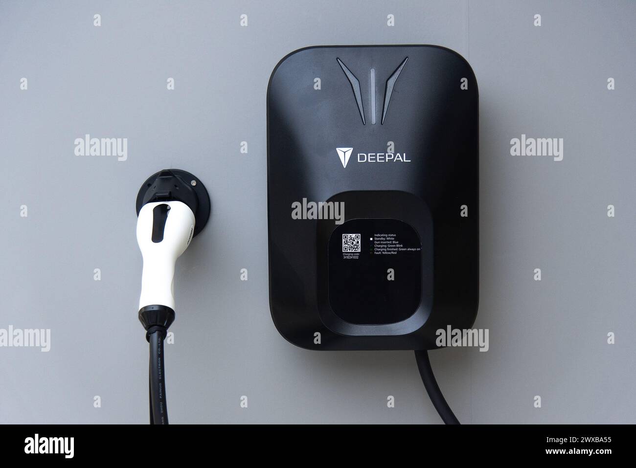 Bangkok, Thailand. 29th Mar, 2024. An EV charger by Chinese electric ...