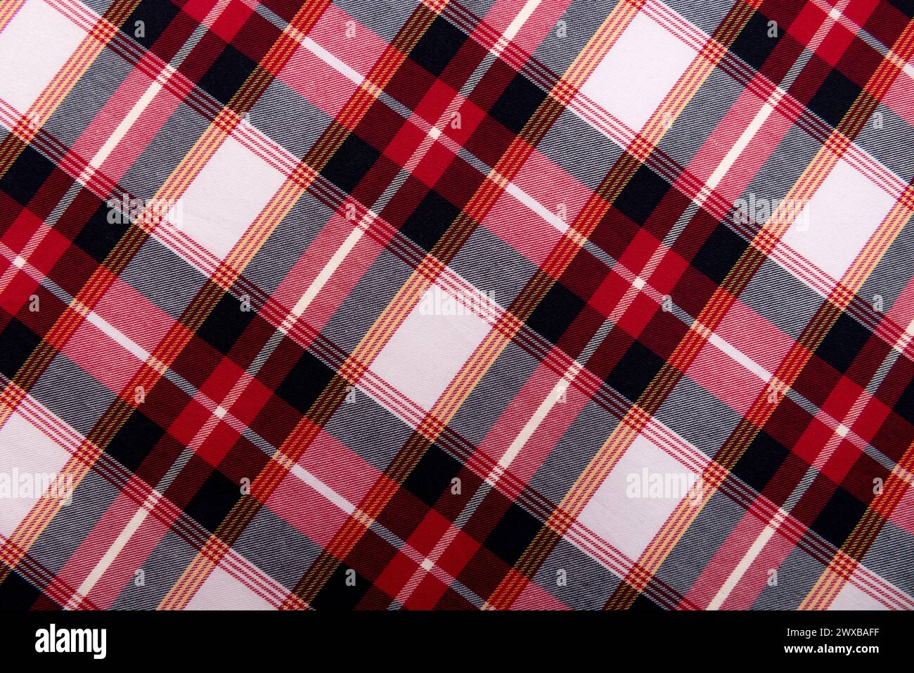 Texture of red checkered fabric. Checkered cotton background Stock ...